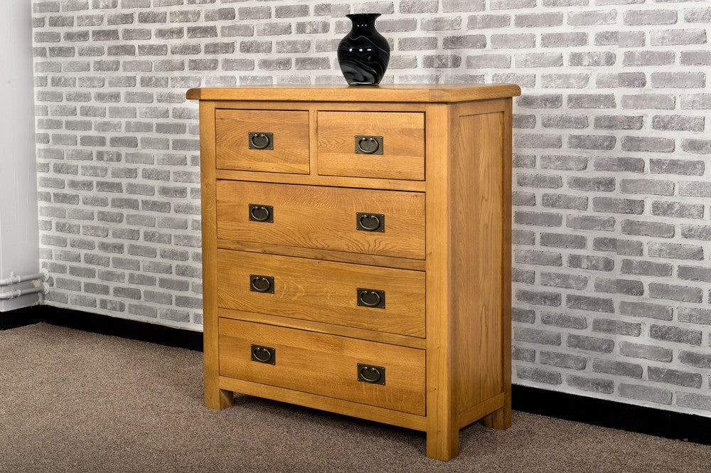 Grasmere Oak 2 Over 3 Chest Of Drawers – Carpet World Barrow